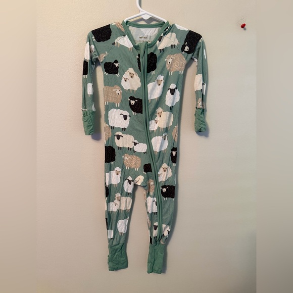 Little Sleepies | One Pieces | Little Sleepies Green Sheep Print Kids ...